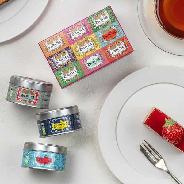 仏産オーガニックティーメゾン KUSMI TEA（クスミティー）お洒落なミニ缶 飲み比べ – AOYAMA GIFT SALON